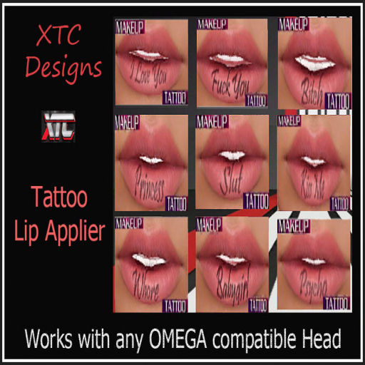 Second Life Marketplace - XTC Designs Lip Tattoo Omega Applier
